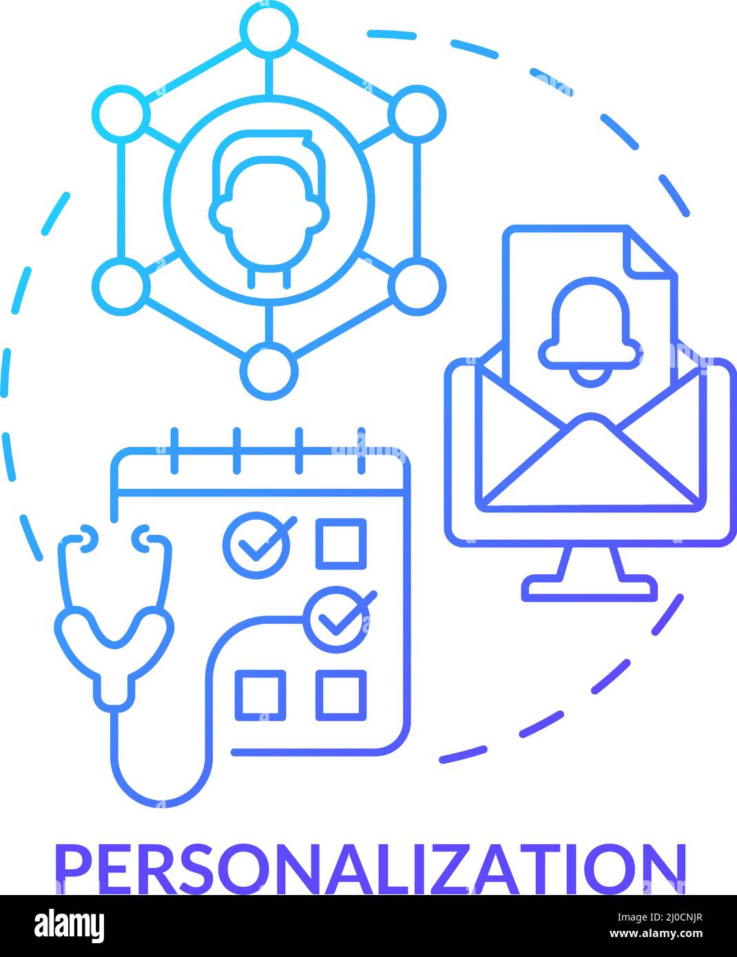 Personalization blue gradient concept icon Stock Vector Image & Art - Alamy