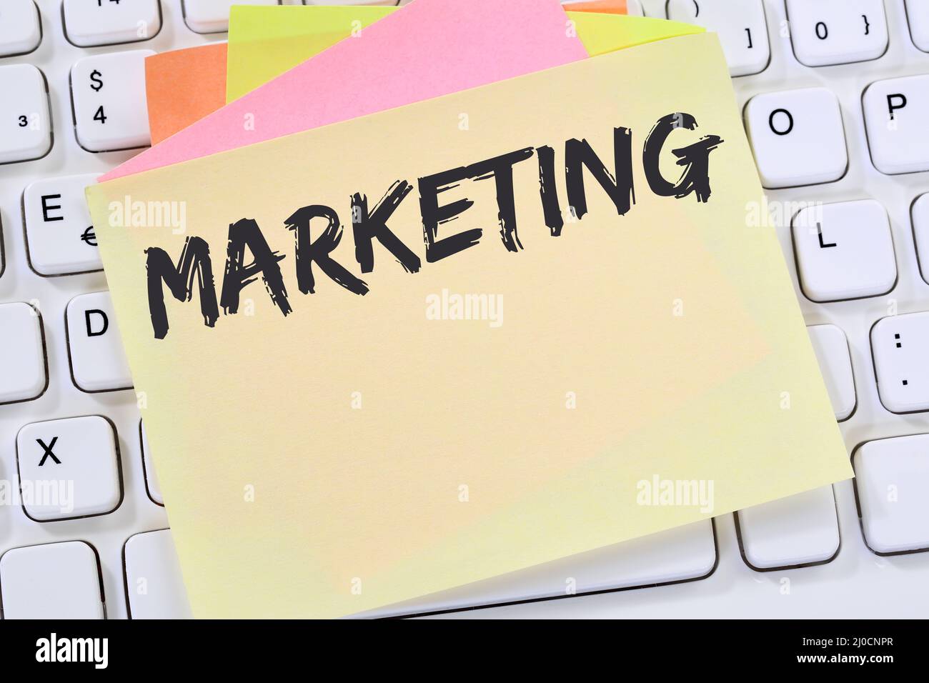 Marketing advertising company office business concept notepad Stock ...