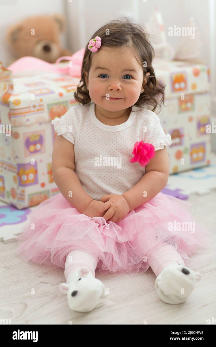 Cute baby girl 1 year Stock Photo - Alamy