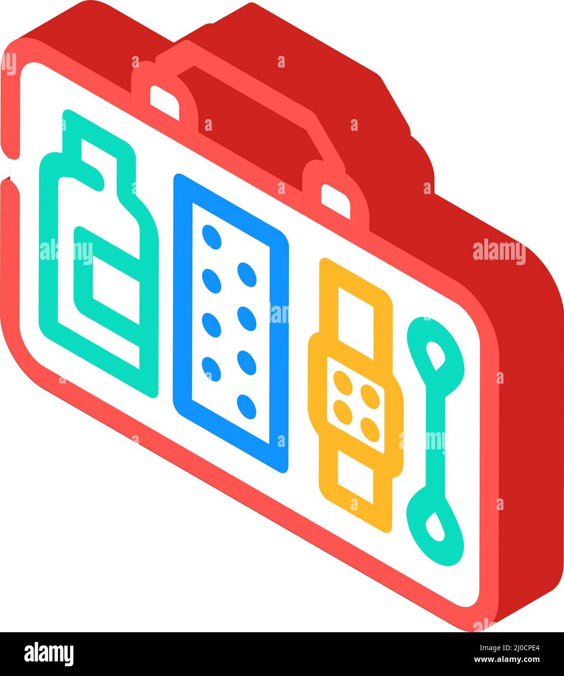 first aid kit isometric icon vector illustration Stock Vector Image ...