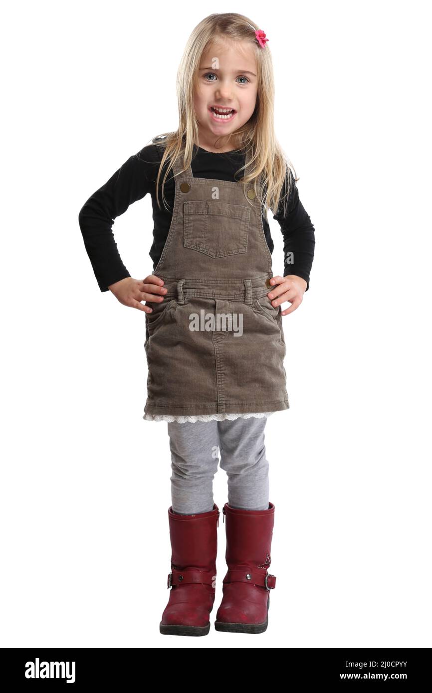 Child little girl full body portrait isolated exempted Stock Photo - Alamy
