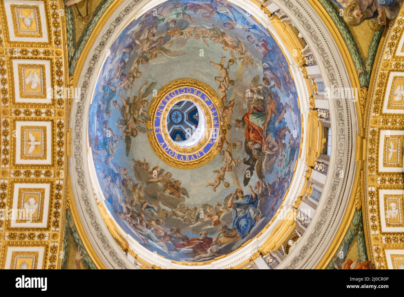 The Painted Dome of St. Peter's Basilica, Vatican, Italy Stock Photo ...