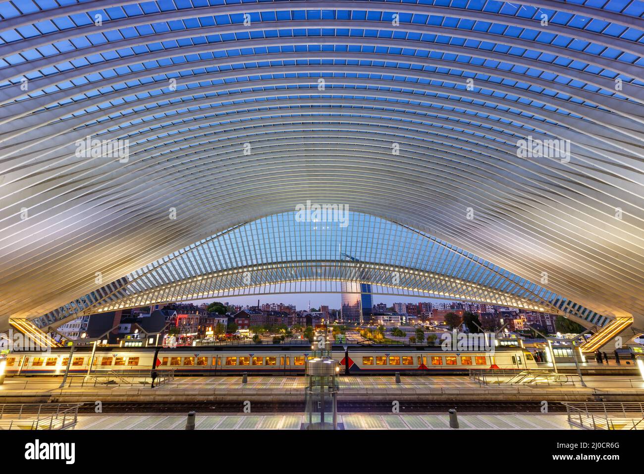 Belgium Liege Guillemins LiÃ¨ge Station Train Hall Platform Santiago ...