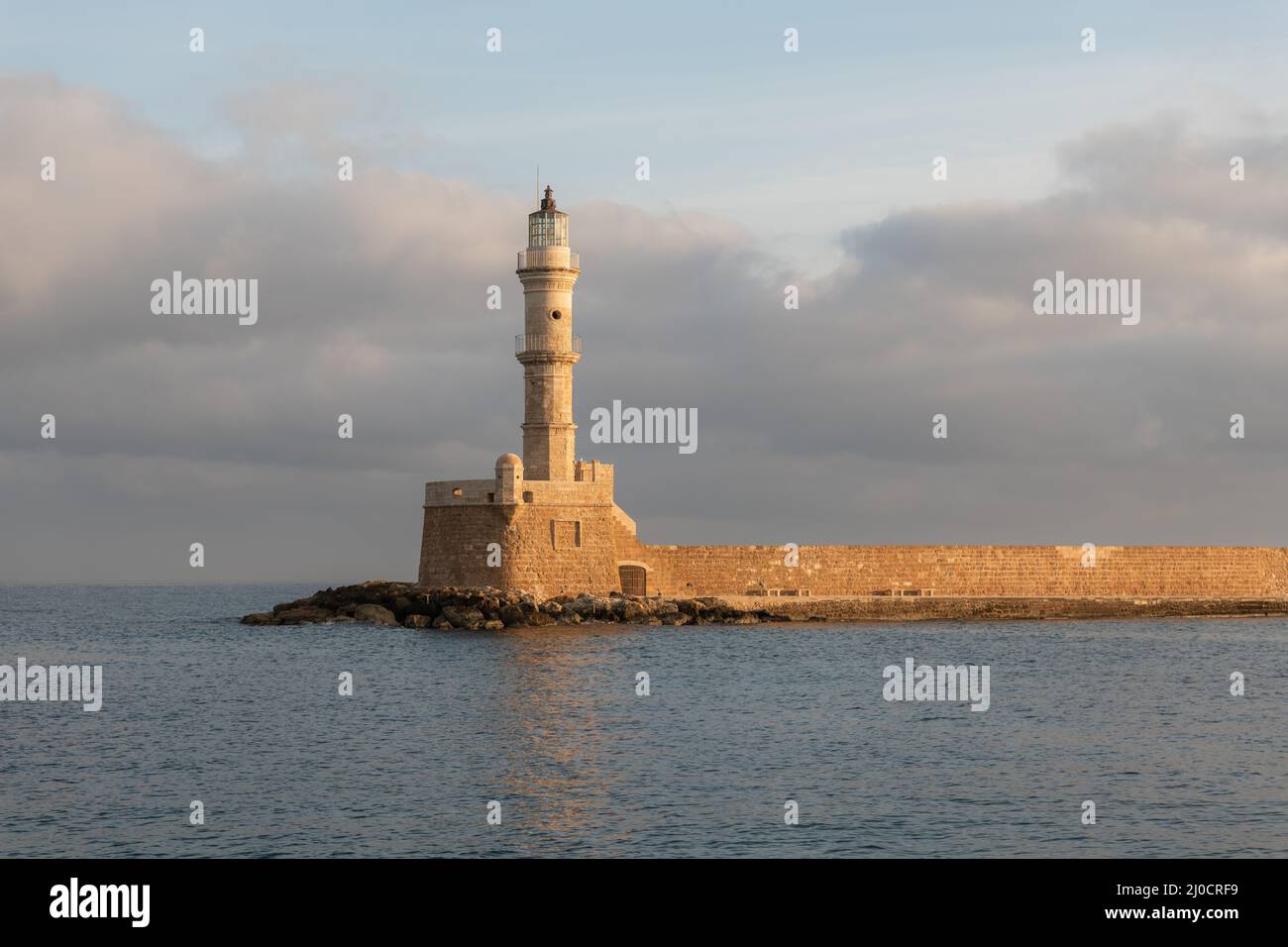 The venetian lighthouse of Chania in Crete Greece Stock Photo - Alamy