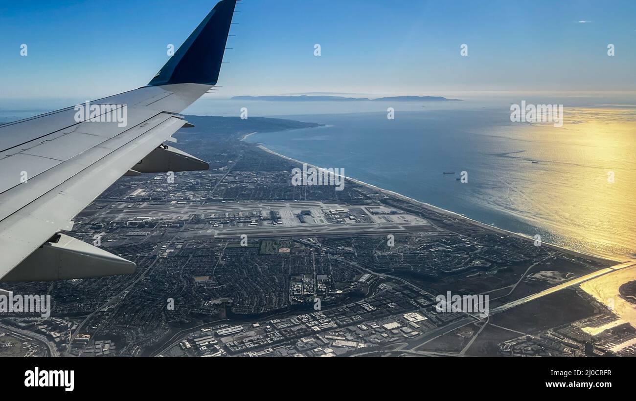 View of Los Angeles from airplane Stock Photo - Alamy