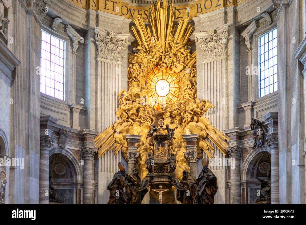 The Throne of St. Peter, St. Peter's Basilica, Vatican, Italy Stock ...
