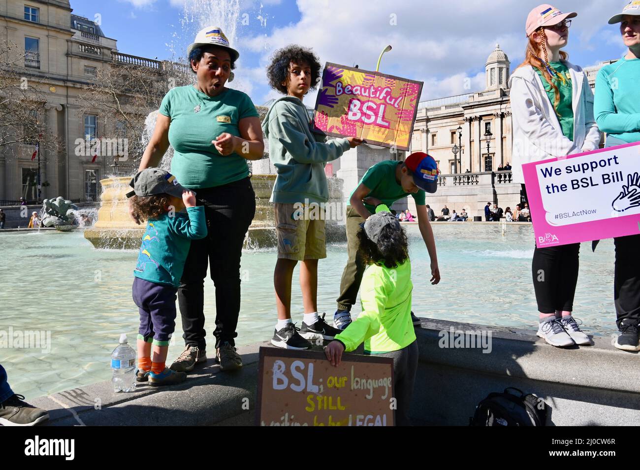 London, UK. The BSL rally took place in Trafalgar Square, as Labour MP ...