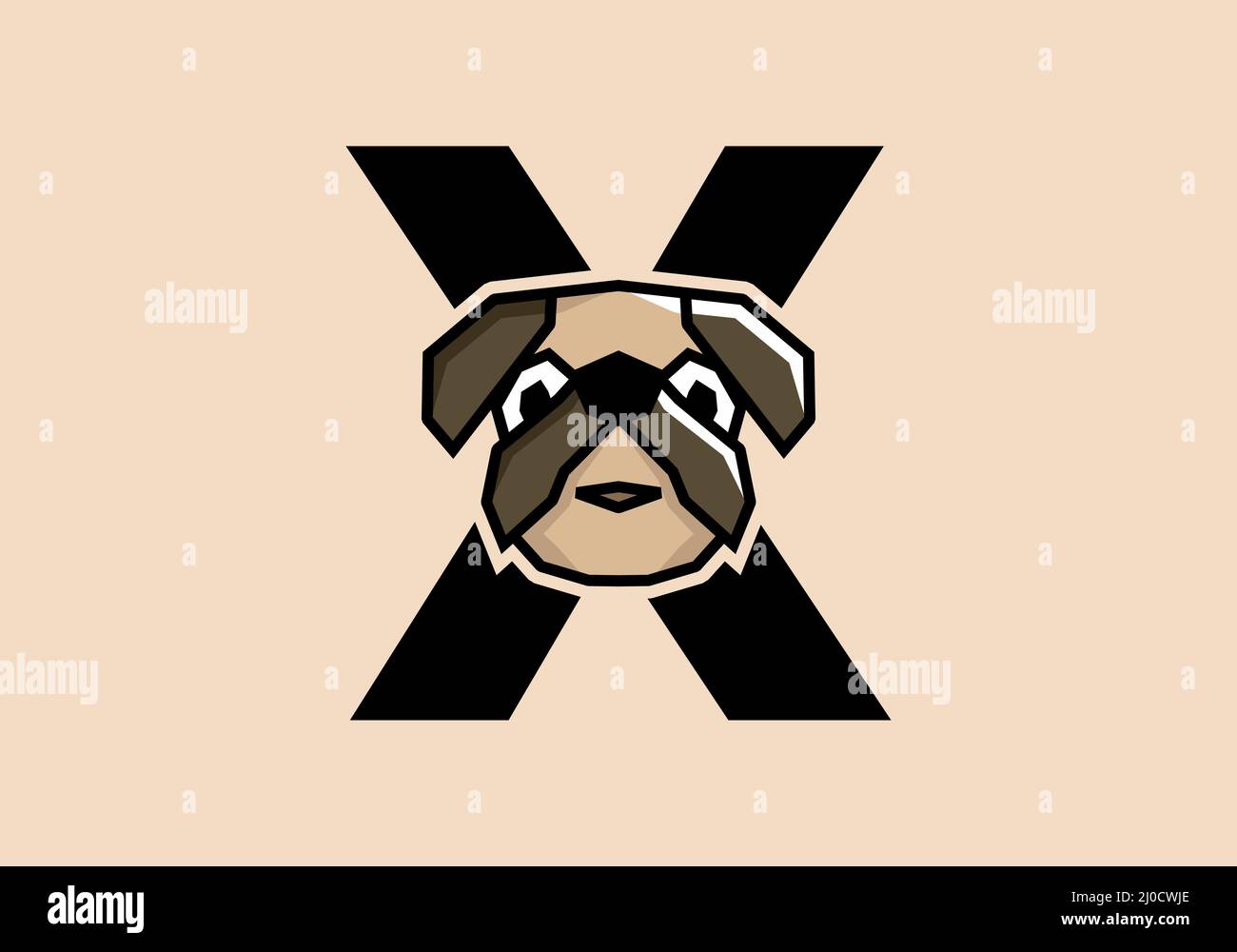 X initial letter with cute doggy head design Stock Vector Image & Art ...