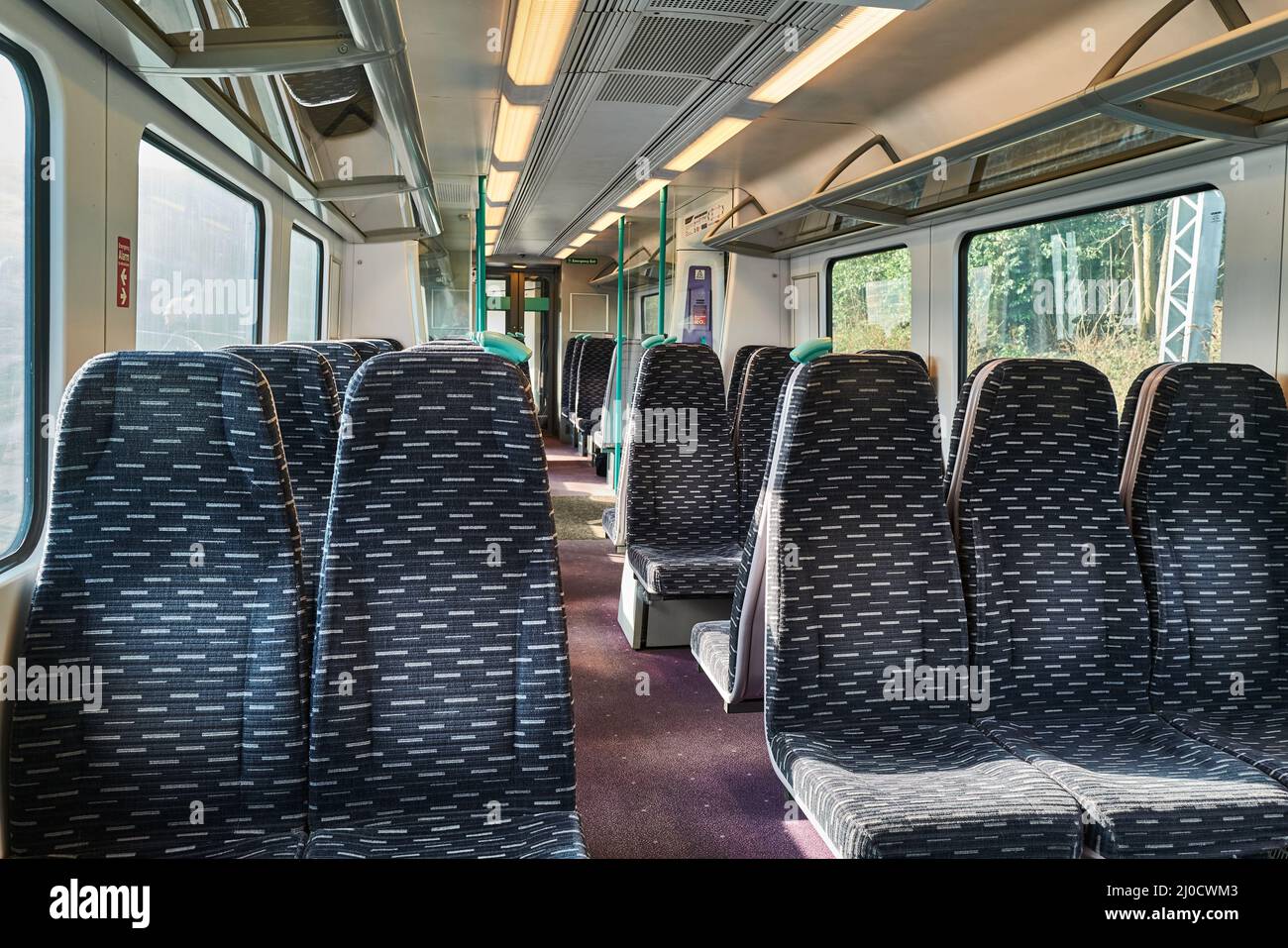 An empty train at the EMR rail station in Corby, England Stock Photo ...