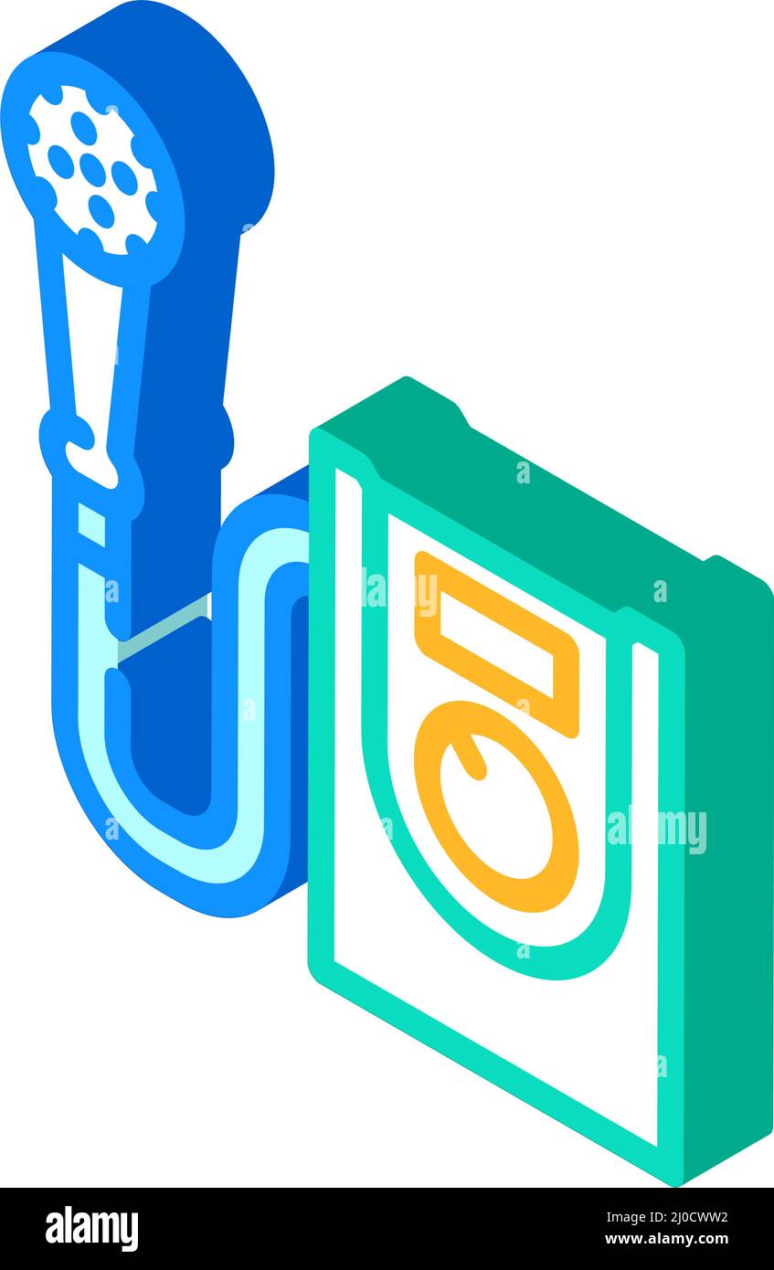 mobile shower isometric icon vector illustration Stock Vector Image ...