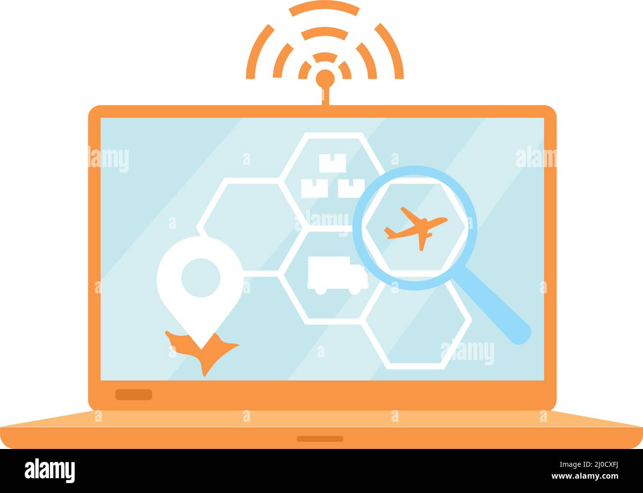 Online Package Tracking Semi Flat Color Vector Object Stock Vector Image And Art Alamy