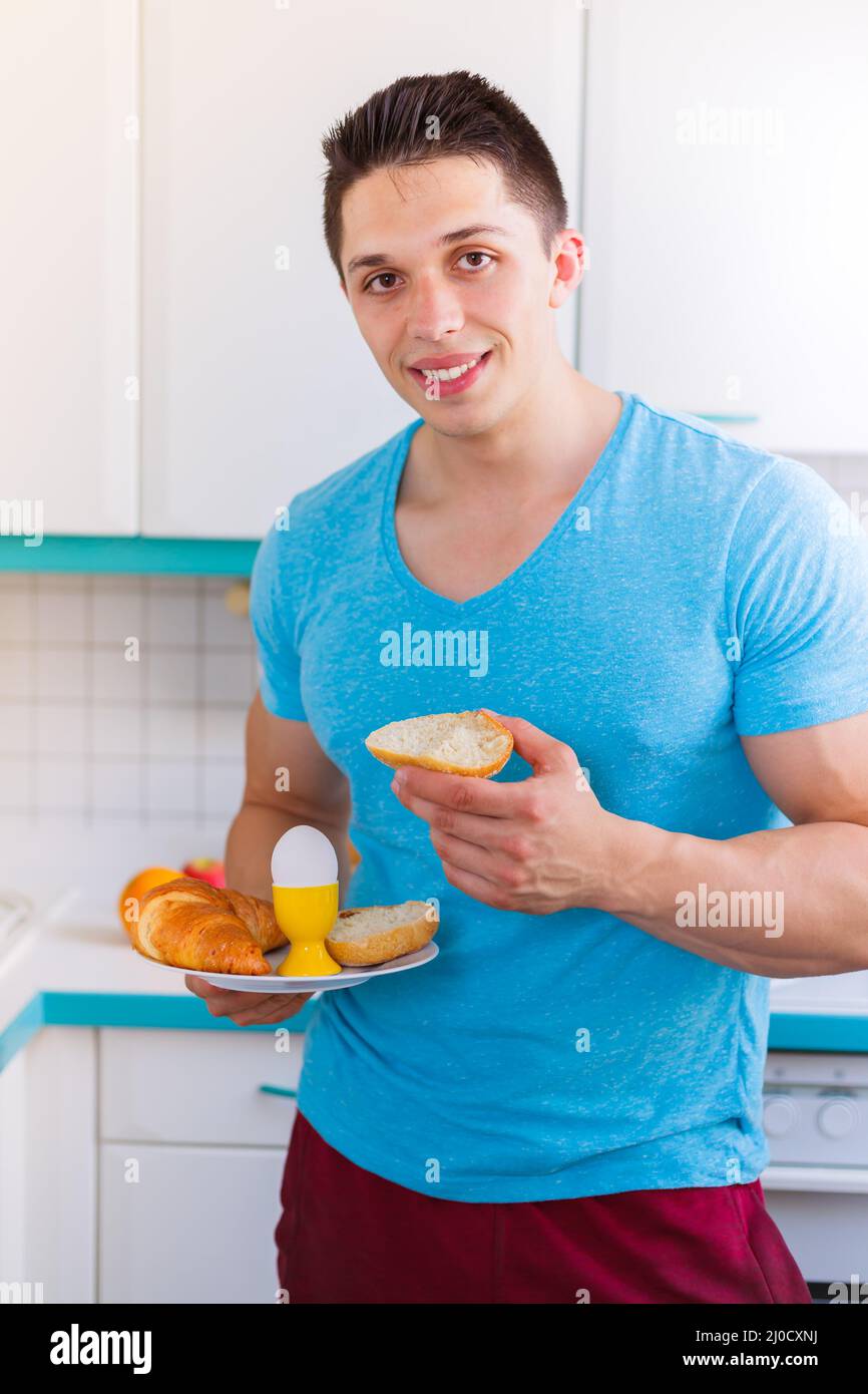 Fitness man breakfast hi-res stock photography and images - Alamy