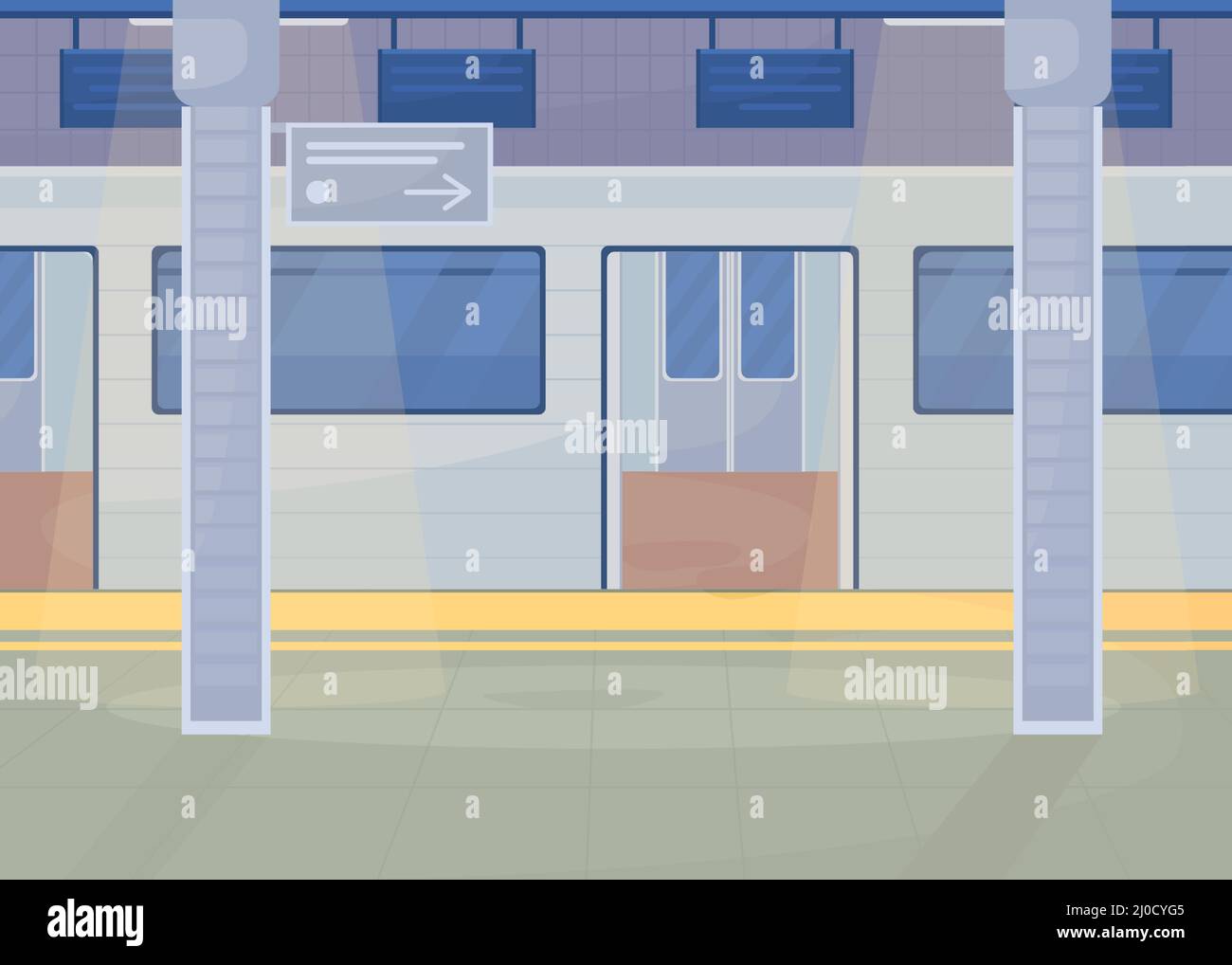 Empty platform station view Stock Vector Images - Alamy