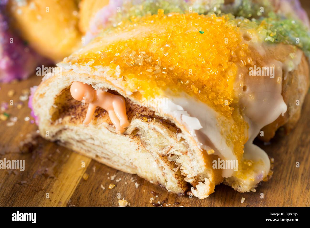 Homemade Colorful Sweet King Cake for Mardi Gras Stock Photo - Alamy