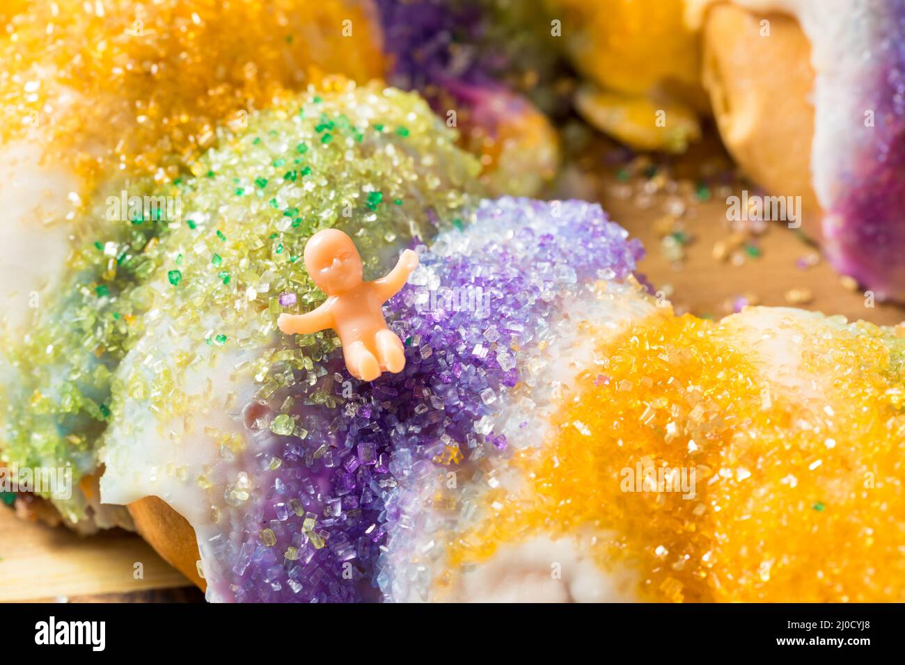 Homemade Colorful Sweet King Cake for Mardi Gras Stock Photo - Alamy