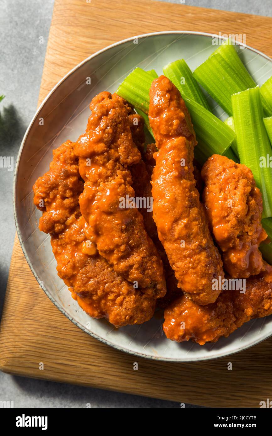 Homemade Buffalo Chicken Tenders with Celery and Blue Cheese Stock ...