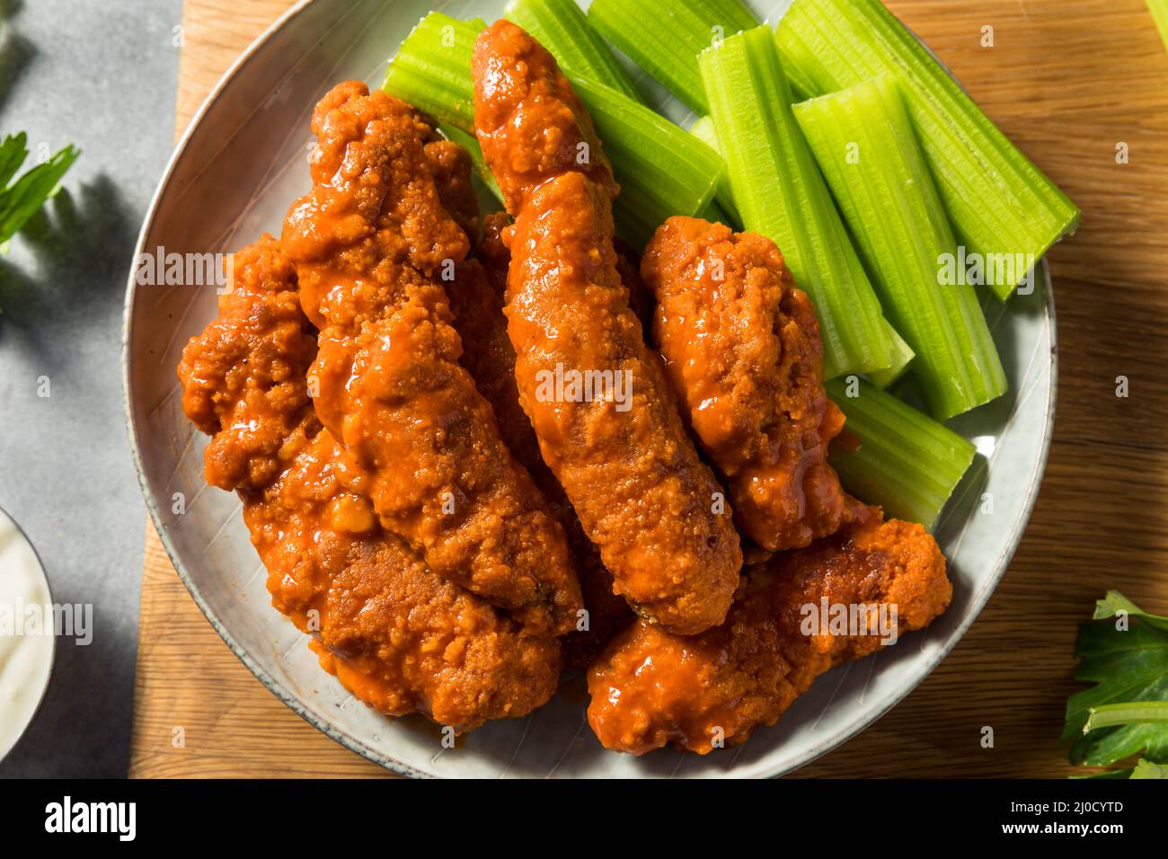 Homemade Buffalo Chicken Tenders with Celery and Blue Cheese Stock ...