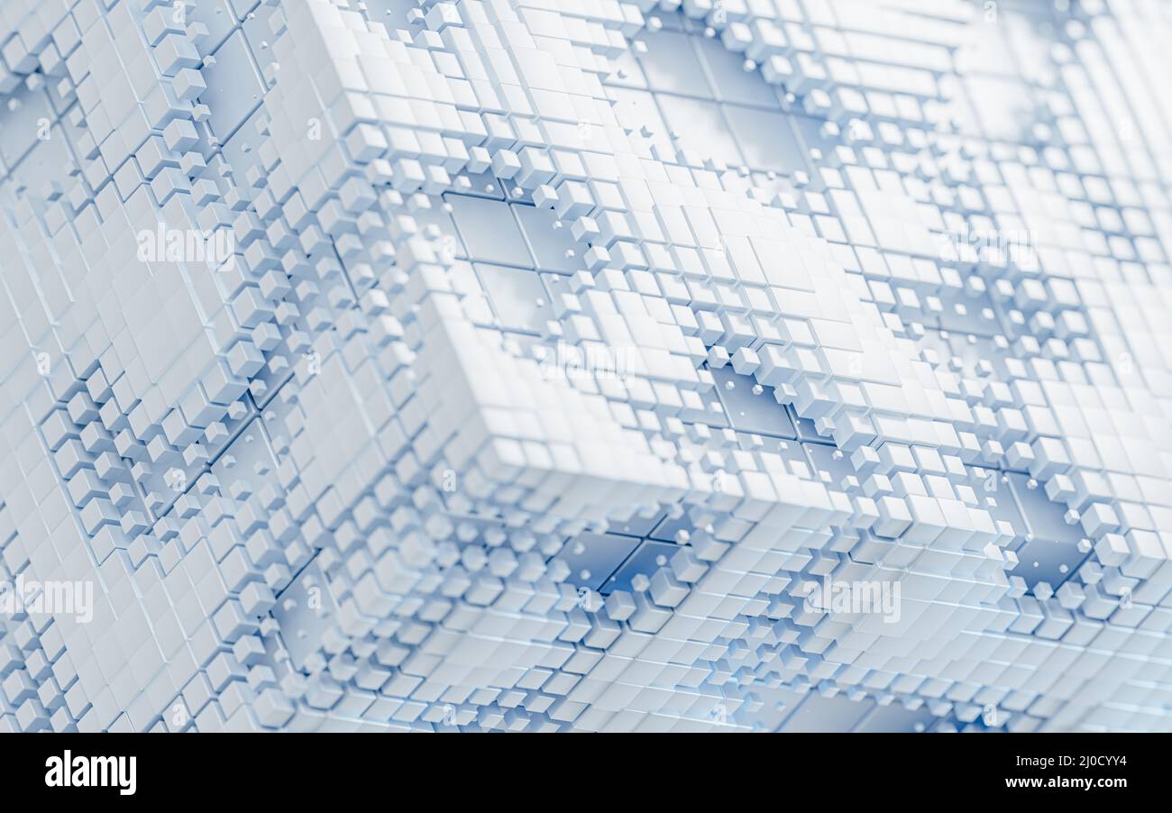 Abstract cube material, geometry background, 3d rendering. Computer ...