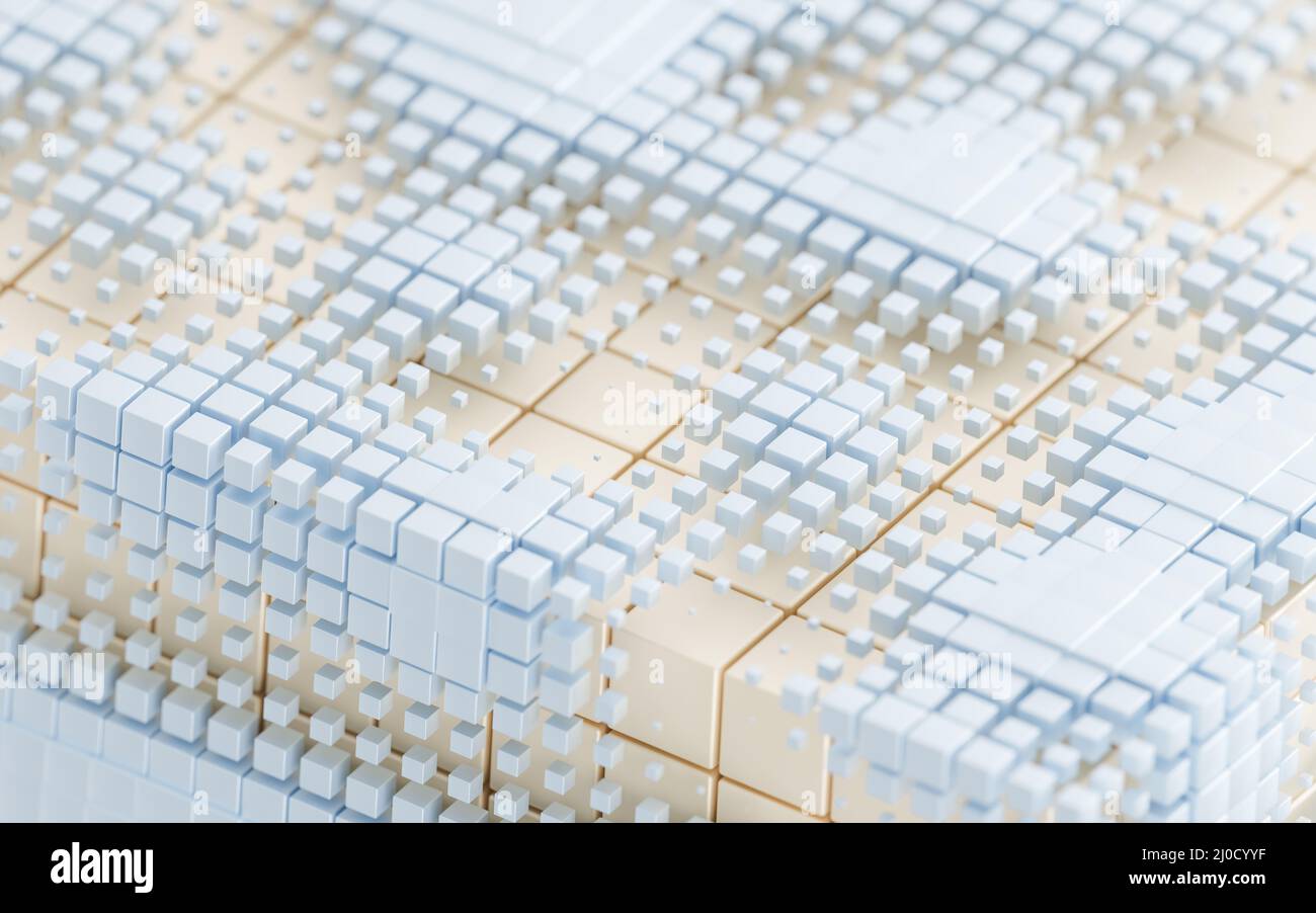 Abstract cube material, geometry background, 3d rendering. Computer ...