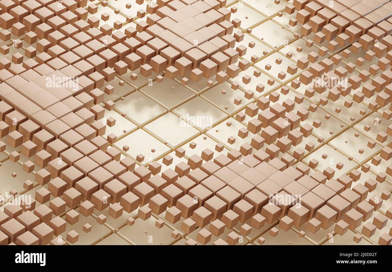 Abstract cube material, geometry background, 3d rendering. Computer ...