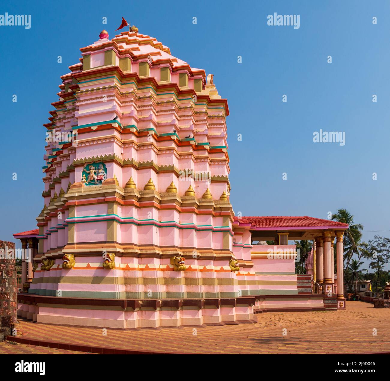 Beautifully painted Kunkeshwar temple, an ancient temple of Lord Shiva ...