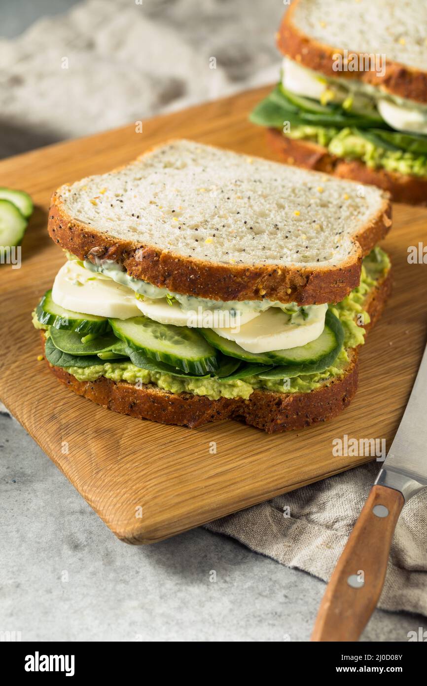 Homemade Healthy Green Goddess Sandwich with Avocado Mozarella and ...