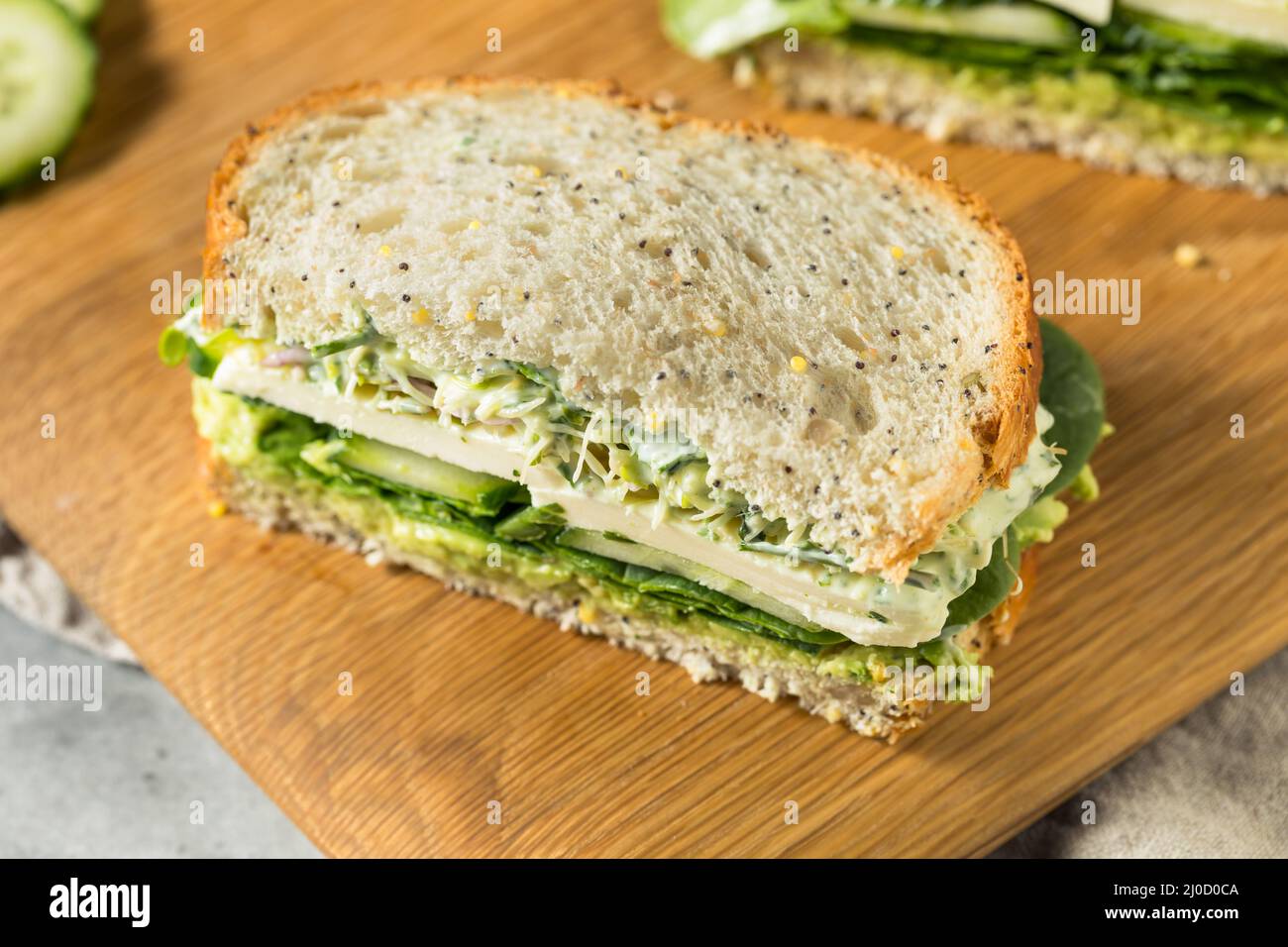 Homemade Healthy Green Goddess Sandwich with Avocado Mozarella and ...