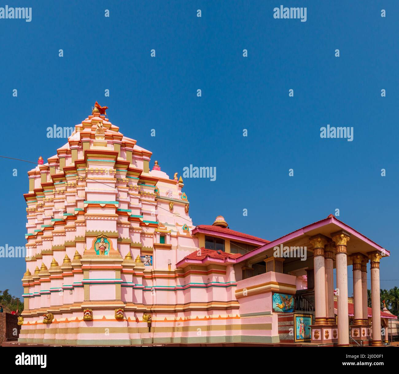 Beautifully painted Kunkeshwar temple, an ancient temple of Lord Shiva ...