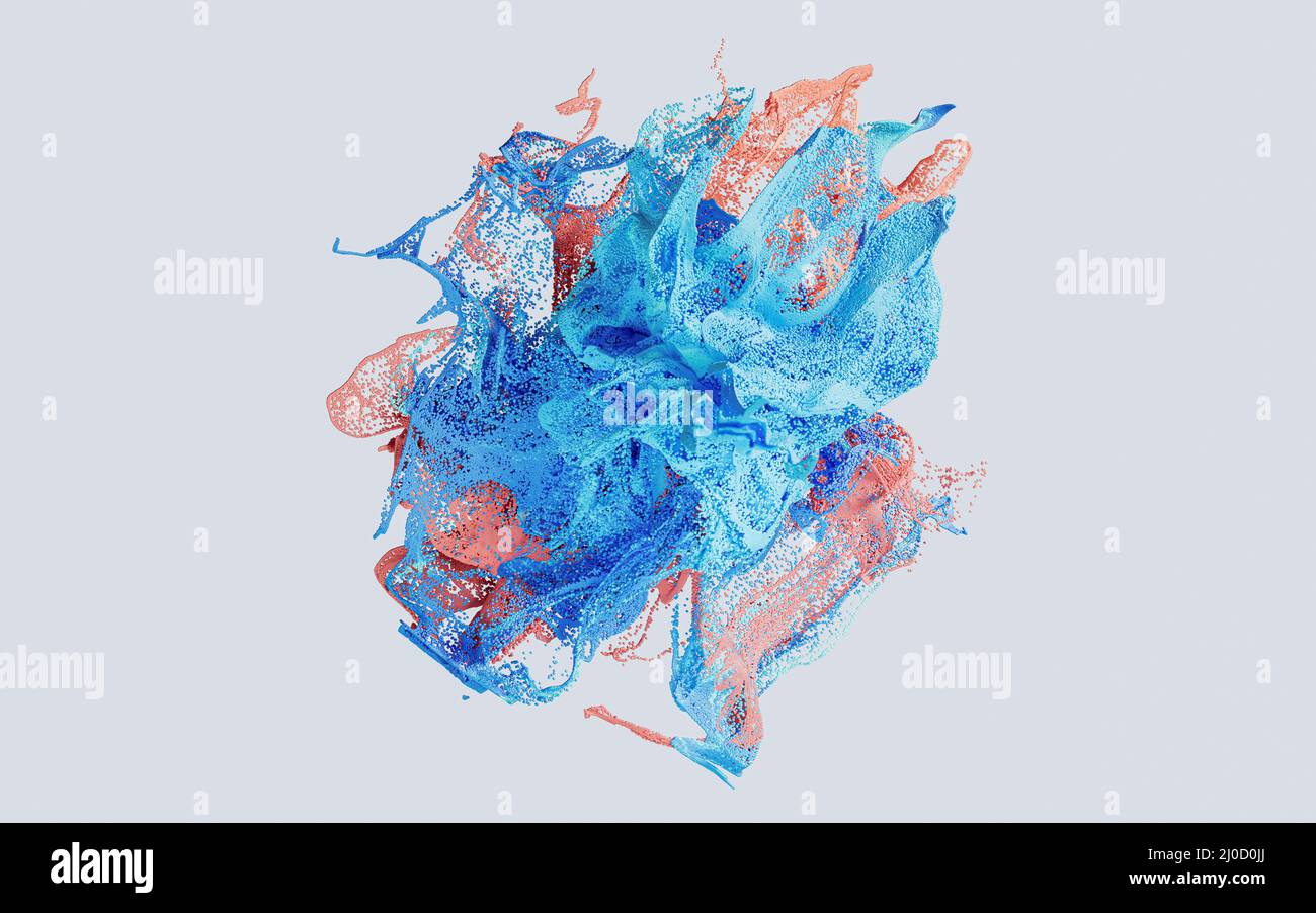 Wave pattern particles, abstract particle background, 3d rendering ...