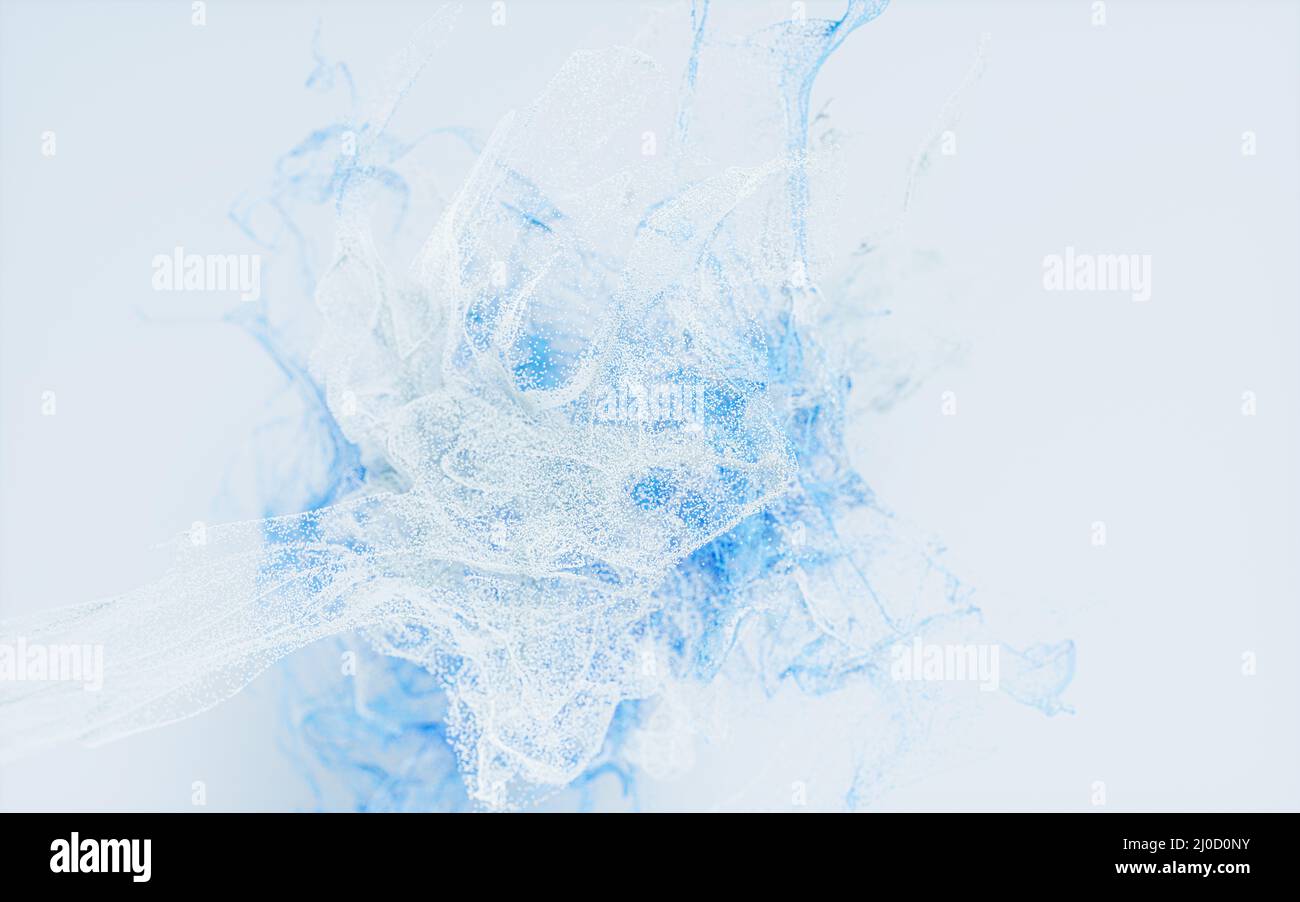 Wave pattern particles, abstract particle background, 3d rendering ...