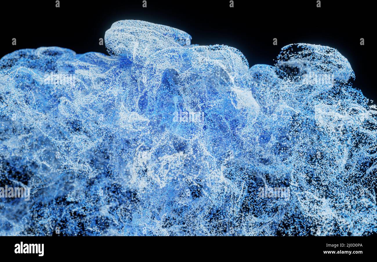 Wave pattern particles, abstract particle background, 3d rendering ...