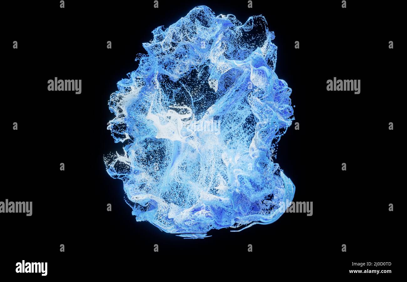 Wave pattern particles, abstract particle background, 3d rendering ...