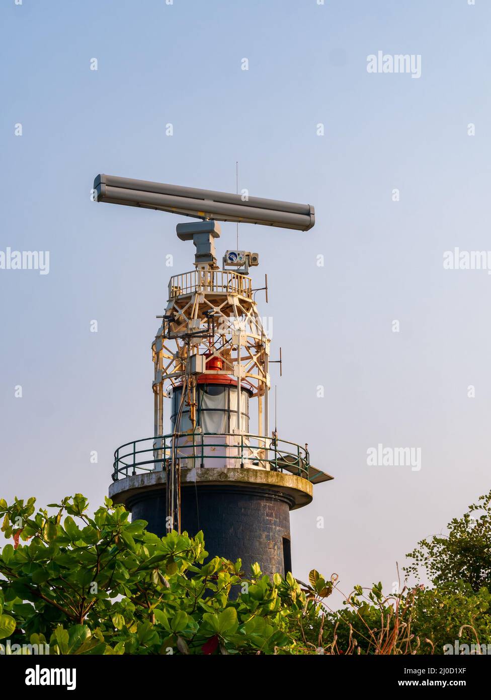 Lighthouse in vertical alignment, designed to emit light from a system ...