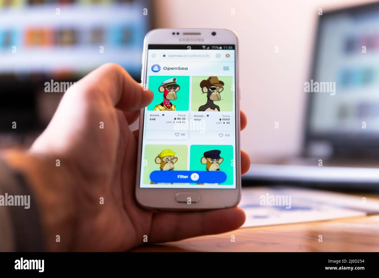 Belgrade, Serbia - March 18, 2022: The most expensive Bored Ape NFT ...