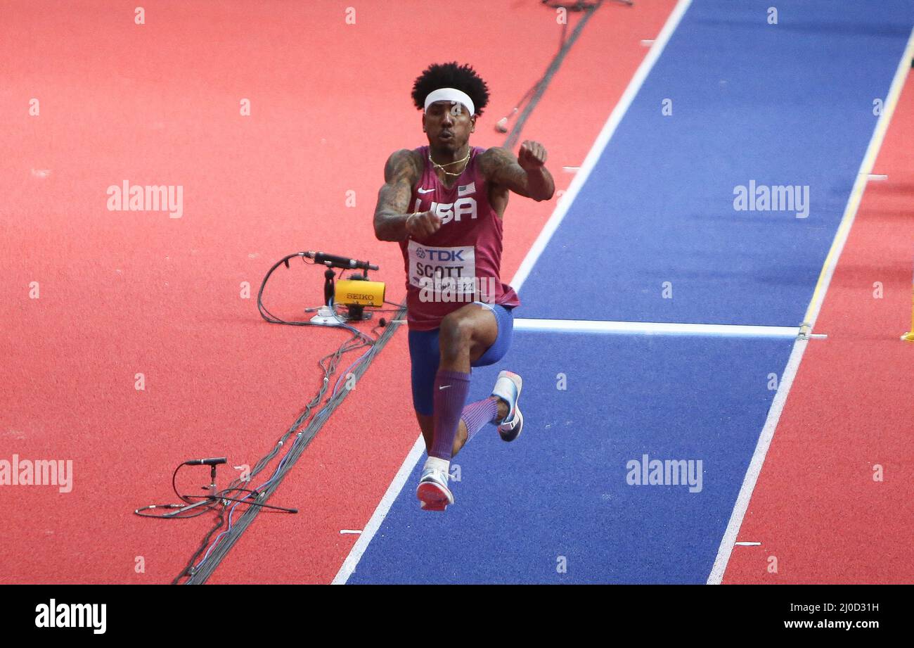 Belgrade, Serbia. 18th Mar, 2022. Donald Scott of USA Final Triple Jump ...