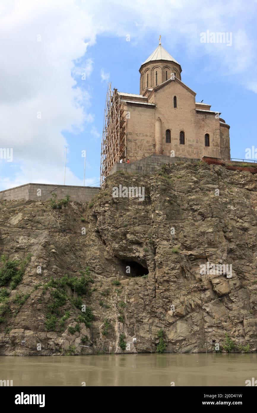 Ancient Metekhi temple on a hill in Tbilisi, Georgia Stock Photo - Alamy