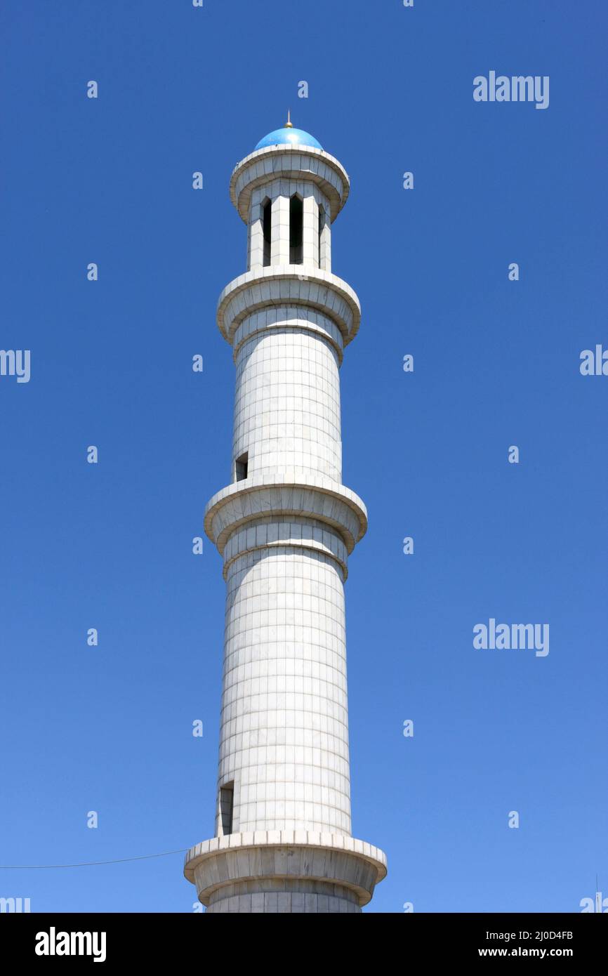 The high marble minaret in Almaty, Kazakhstan Stock Photo - Alamy