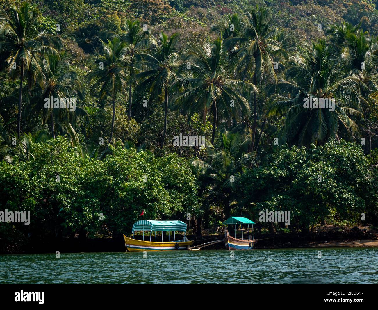 Tourist boats at Devbagh beach, Sindhudurga, a place listed in 30 ...