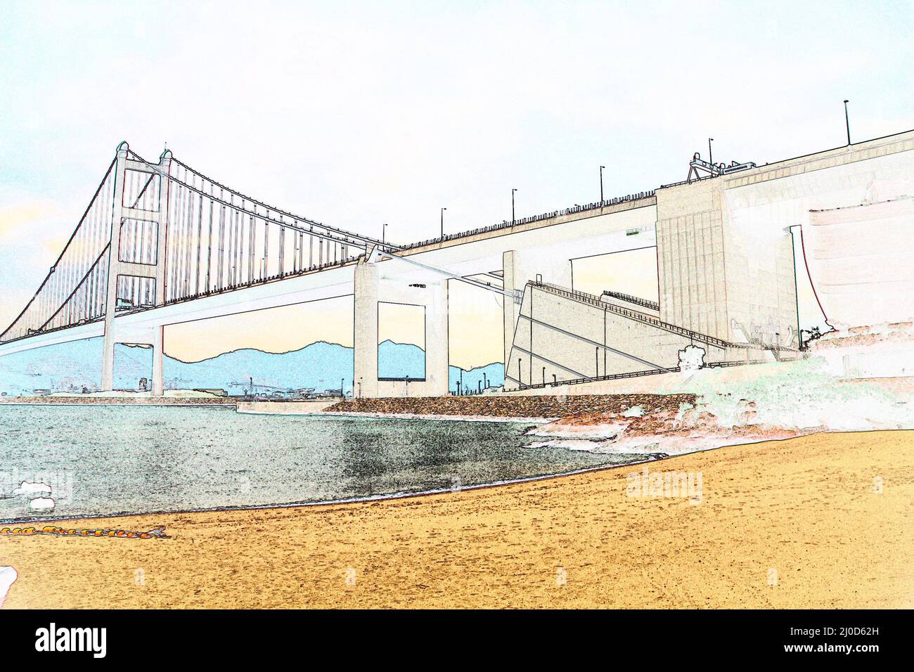 Tsing Ma Bridge over the sea in Hong Kong Ma Wan Island Stock Photo - Alamy