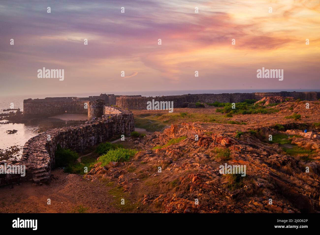 View of Sindhudurg Fort at Sunset, fort built in arabian Sea by ...