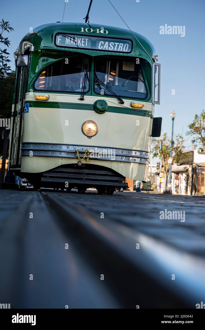 Trolley bus in downtown San Francisco Stock Photo - Alamy