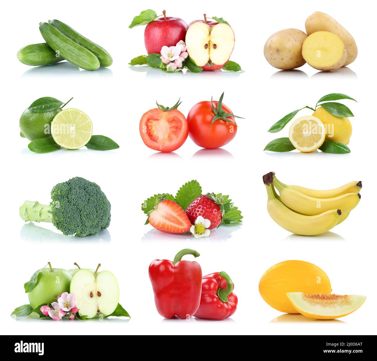 Fruit and vegetables fruits many apple tomatoes bananas peppers colors ...