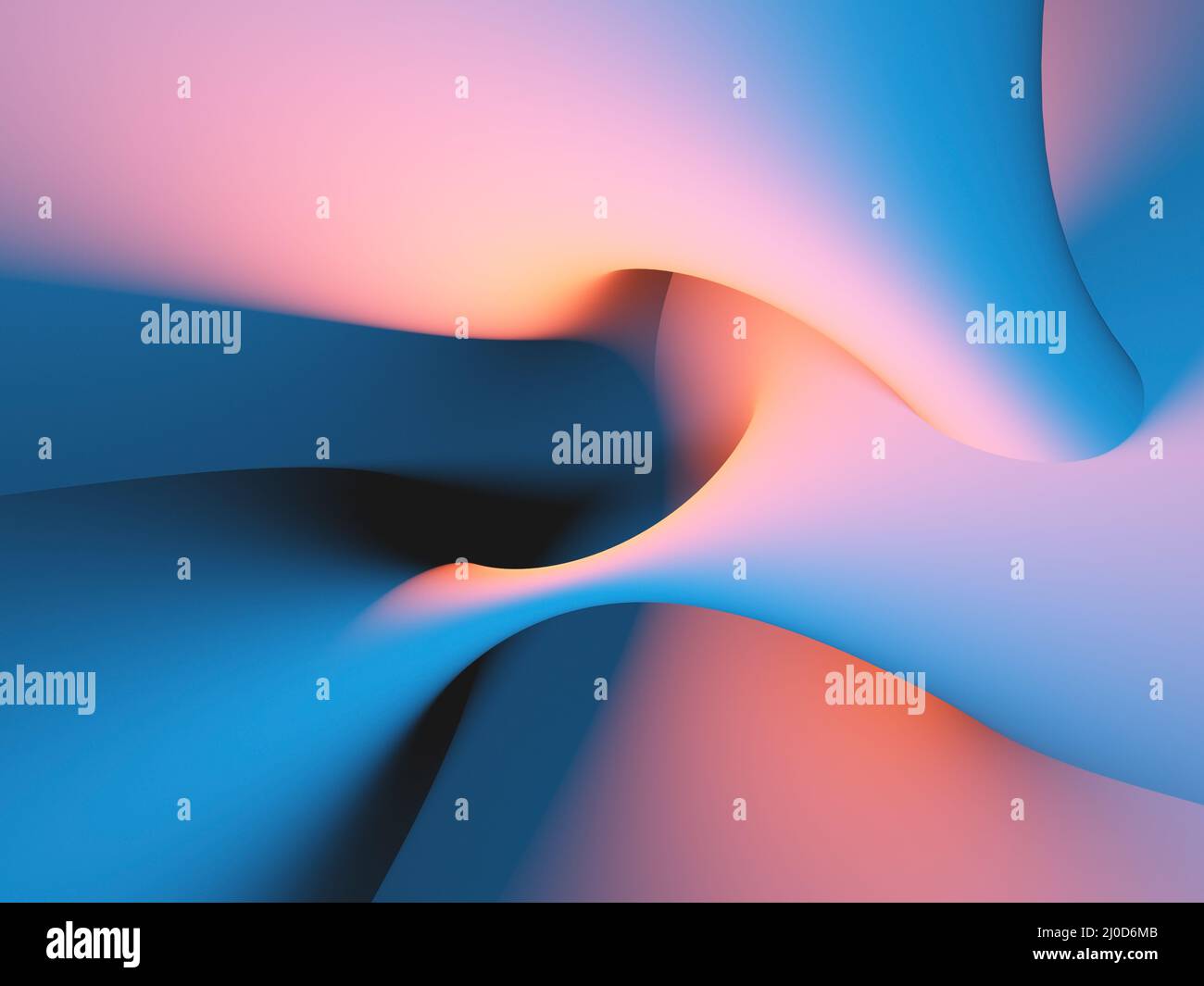Abstract digital background with colorful soft shapes, 3d rendering ...