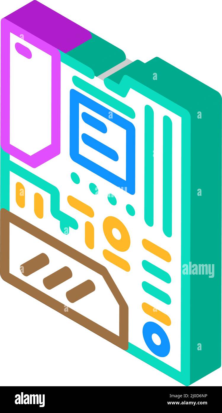 motherboard computer isometric icon vector illustration Stock Vector ...