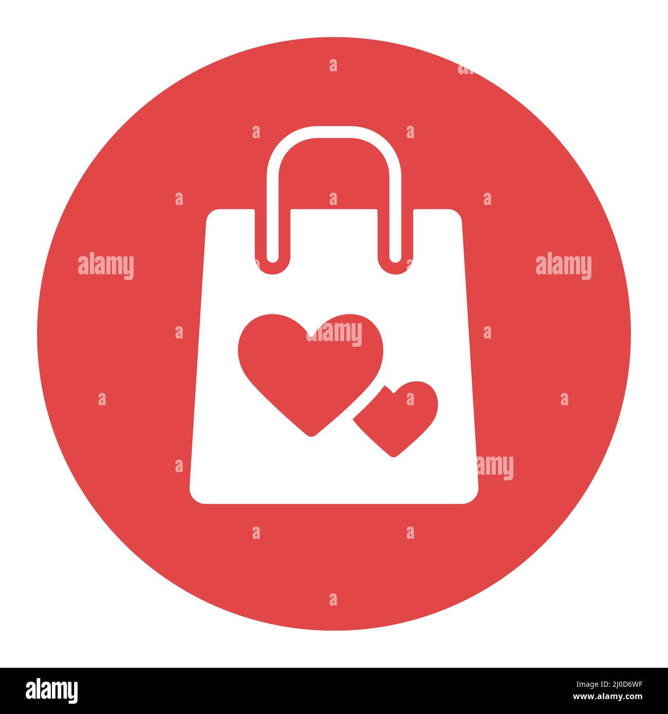 Gist bag with heart isolated vector glyph icon. Graph symbol for retail ...