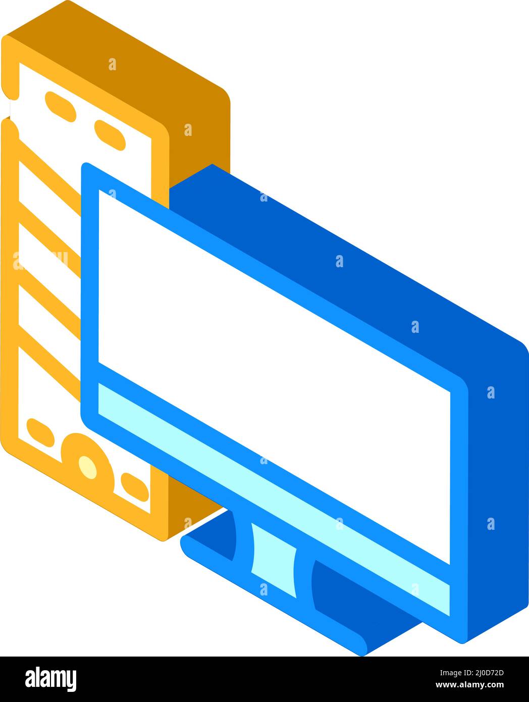 computer with monitor isometric icon vector illustration Stock Vector ...