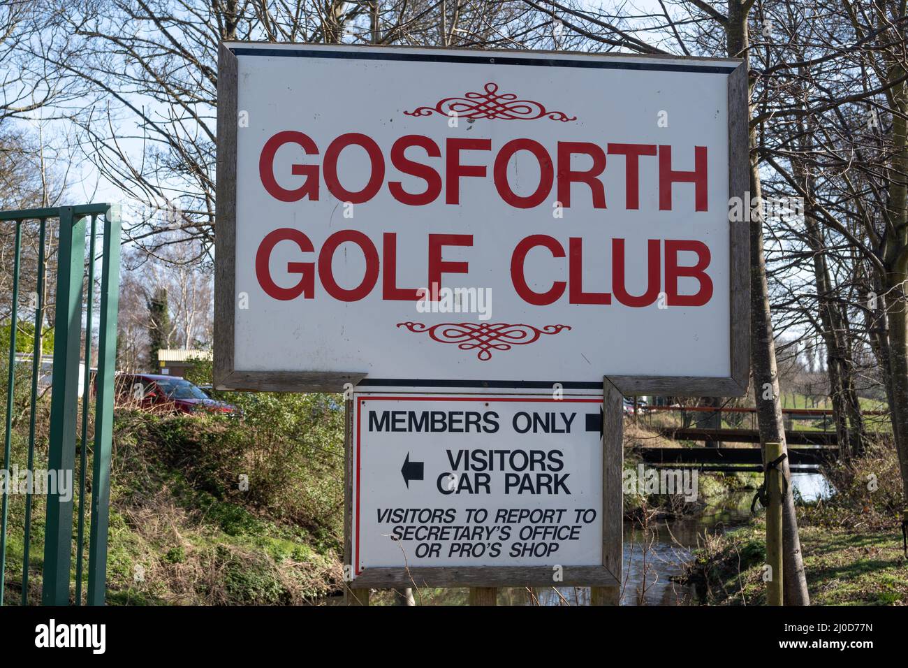 Sign outside Gosforth Golf club, Gosforth, Newcastle upon Tyne, UK ...