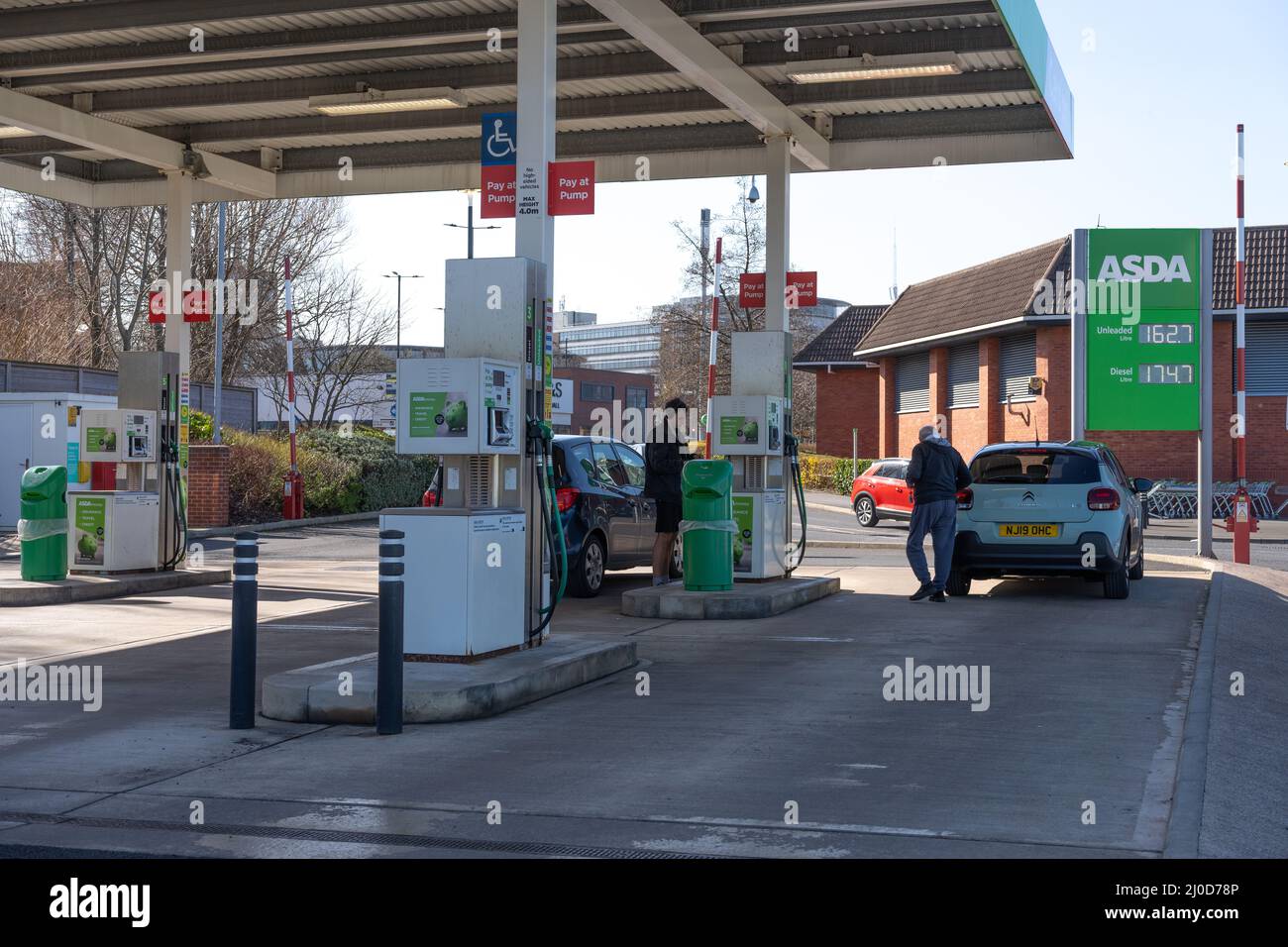 Forecourt at an ASDA service station in the UK Stock Photo - Alamy
