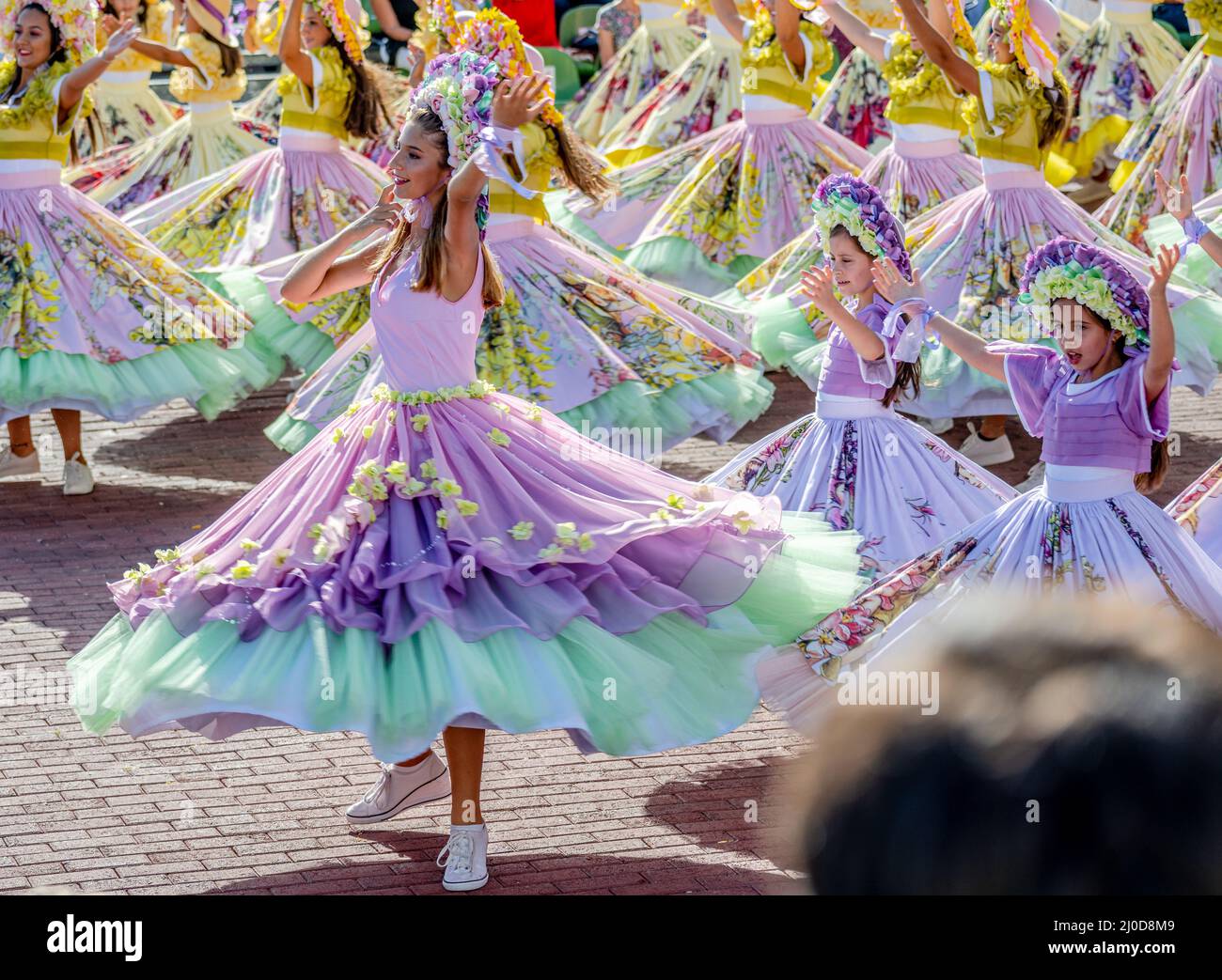 Madeira Flower Festival Dancers Stock Photo - Alamy