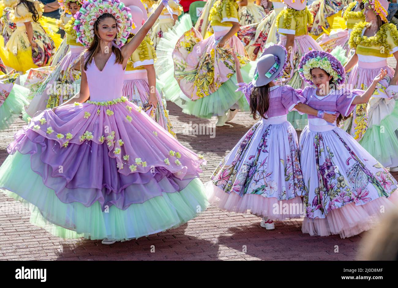 Madeira Flower Festival Dancers Stock Photo - Alamy